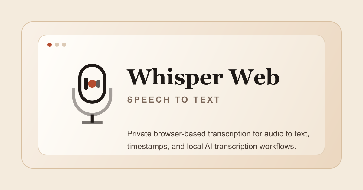 Whisper Web AI – Free AI Speech Recognition Online